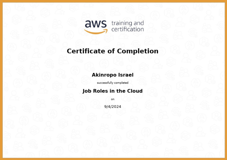 AWS Course Completion Certificate | PDF