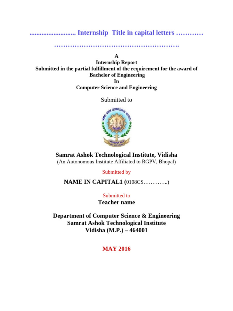 Internship Report in Computer Science | PDF