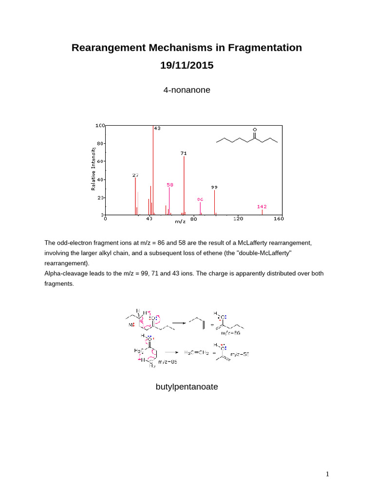 8B. Rearangement Mechanisms in Fragmentation | PDF