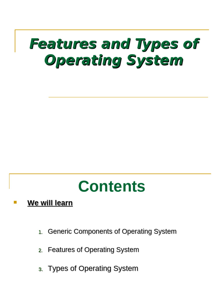 Operating System Feature & Types | PDF | Operating System | Process ...