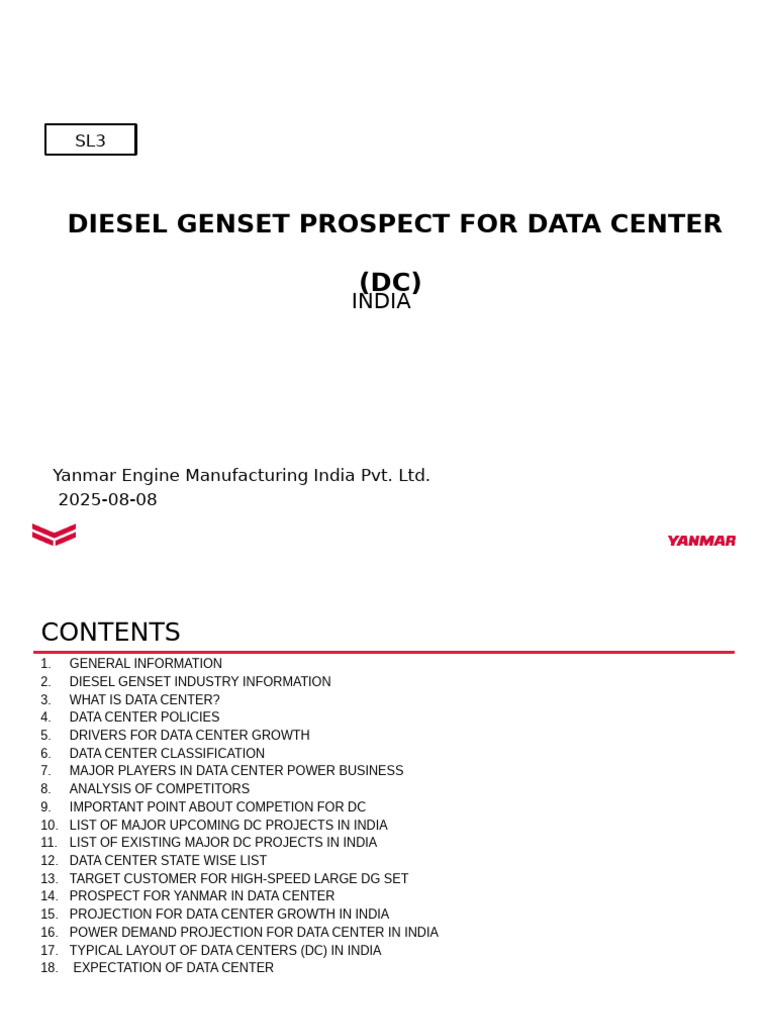 Diesel Genset Prospect For Data Center Rev1 | PDF | Data Center ...