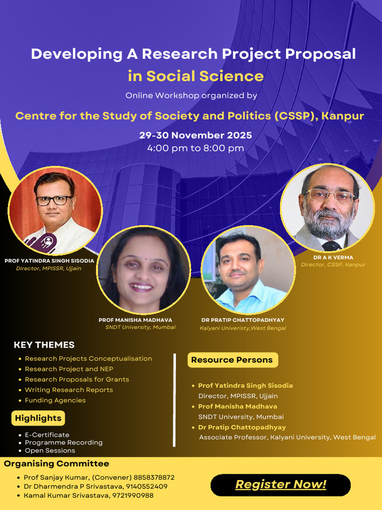 CSSP Workshop On Developing A Research Project Proposal | PDF