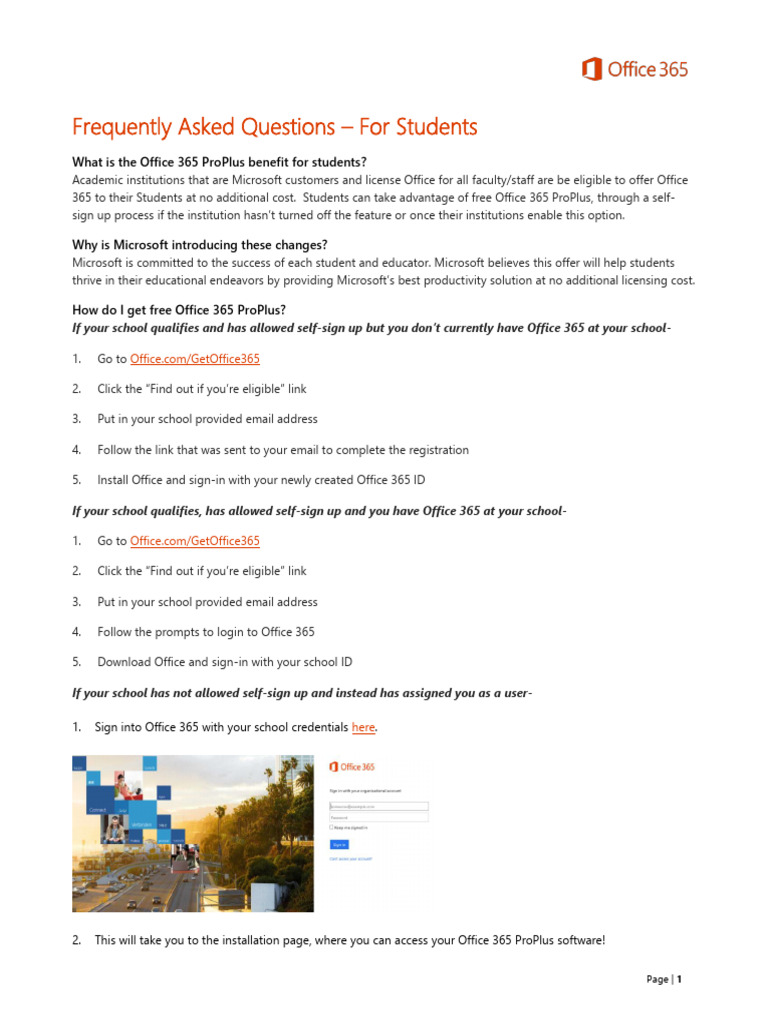 Office-365-ProPlus FAQs For Students | PDF | Microsoft Office | Application Software