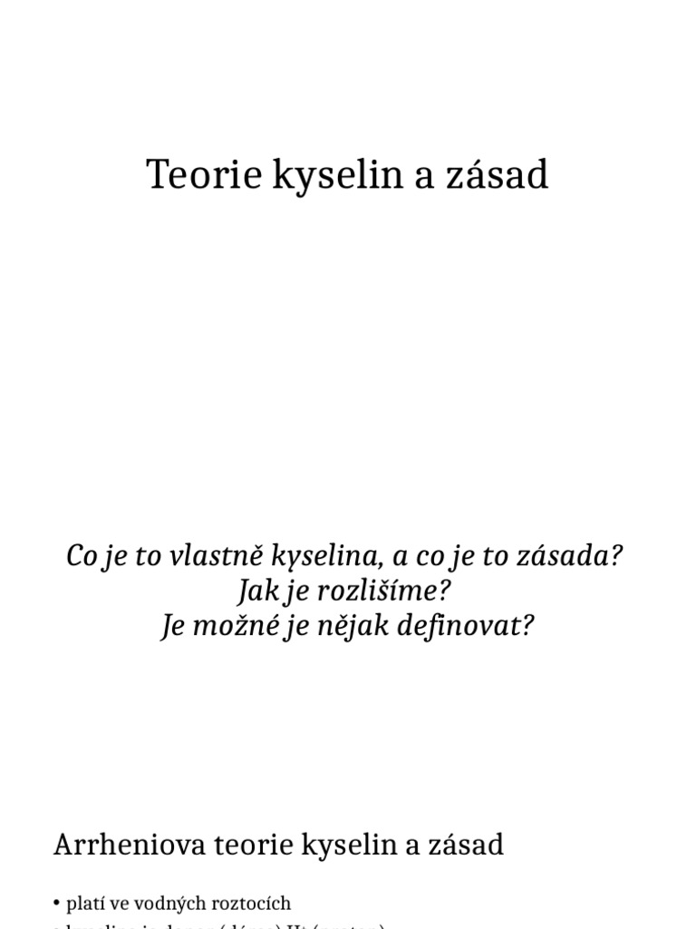 Teorie Kyselin a Zásad | PDF
