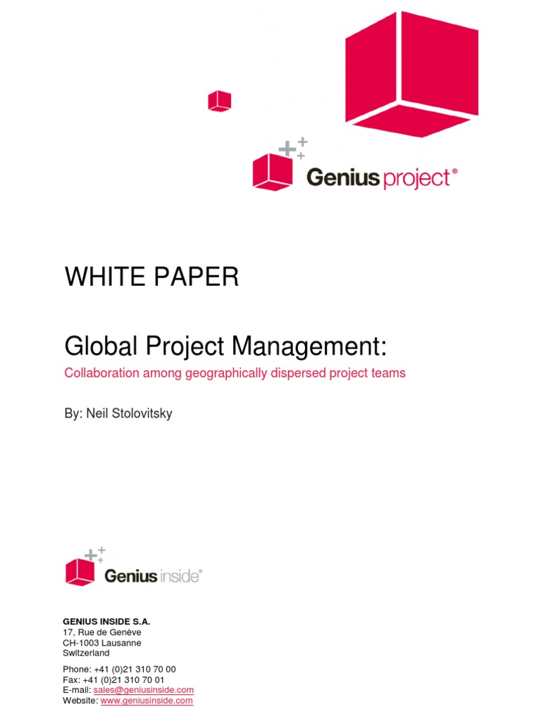 Global Project Management White Paper PDF | PDF | Collaboration ...