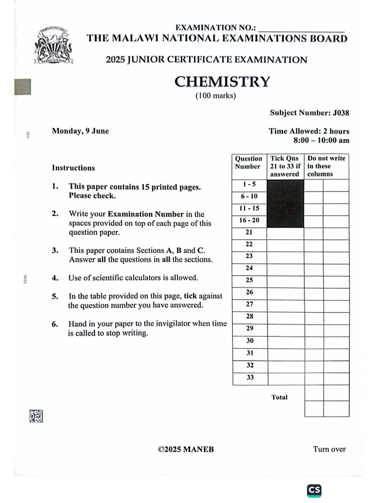 Jce Chem Maneb 2025 | PDF