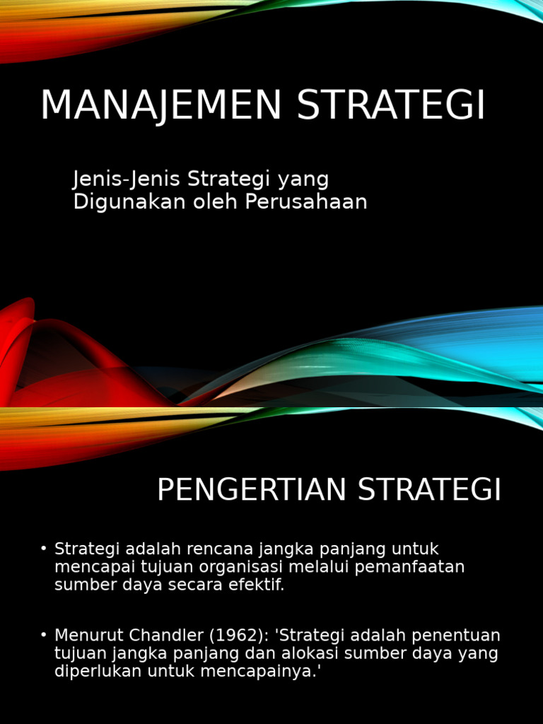 Jenis Strategi Manajemen Perusahaan | PDF