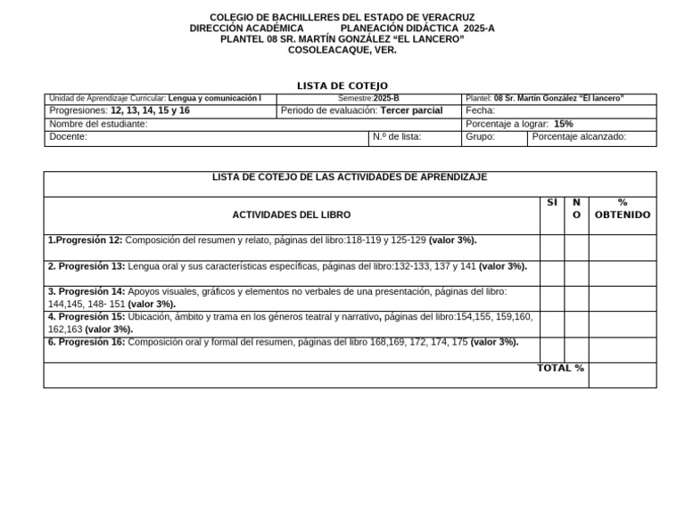 L de C 3°parcial LyC I | PDF