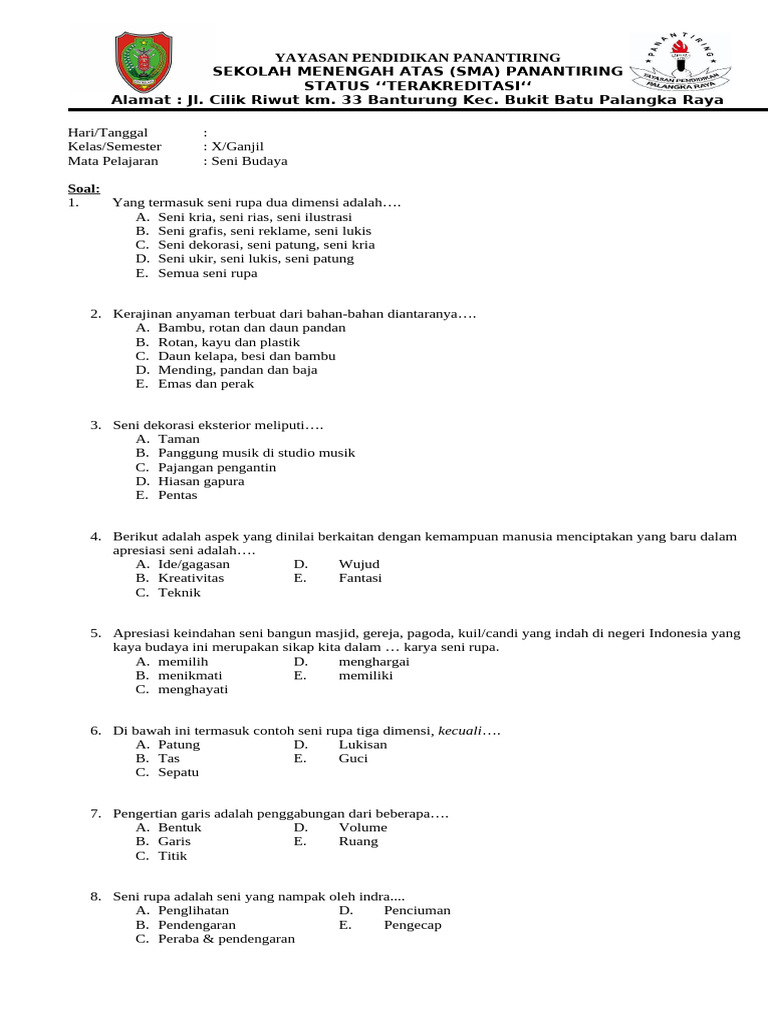 Seni Budaya Kelas XI SMT 1 Kurikulum Merdeka | PDF