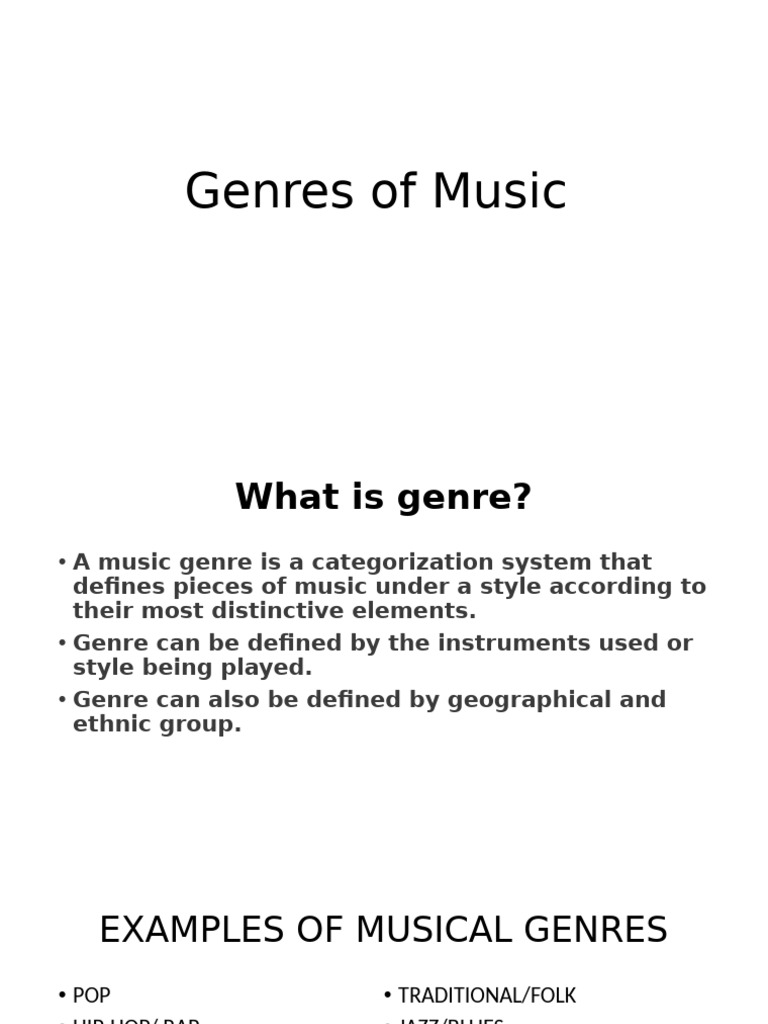 Overview of Music Genres and Evolution | PDF | American Styles Of Music ...