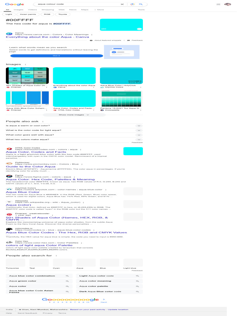 Aqua Color Code: Hex & RGB Details | PDF | Cyan | Rgb Color Model