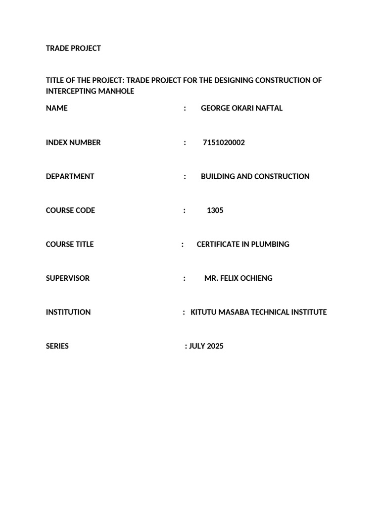 1 Trade Plumbing George | PDF | Sanitary Sewer | Hydraulic Engineering