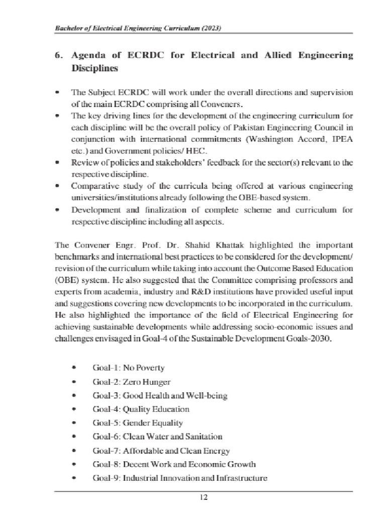 Curriculum of Electrical Engineering Short | PDF
