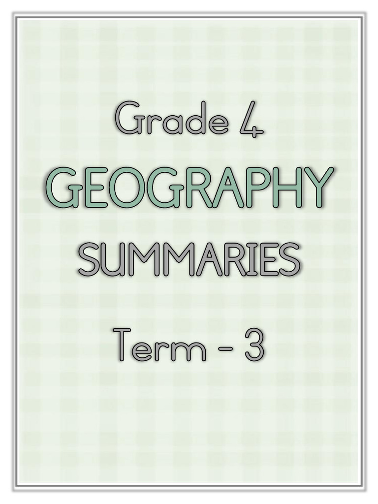 Grade 4 Geography Summaries Term 3 | PDF | Farms | Agriculture