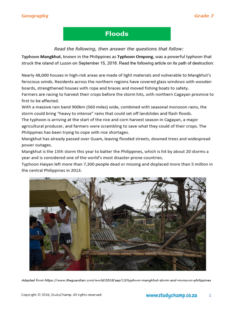 Gr7 Geo Ws Floods | PDF | Flood | Atmospheric Circulation