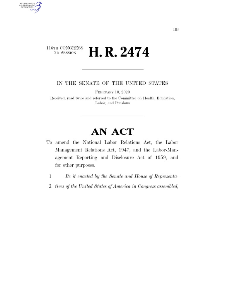 BILLS 116hr2474rfs | PDF | Cost Of Living | Employment