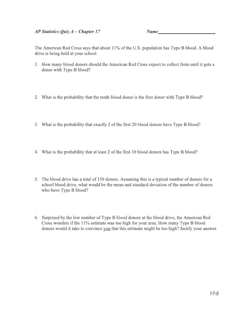 Stats - Unit 4F (Old Ch17) Practice - Binomial and Geometric WS | PDF