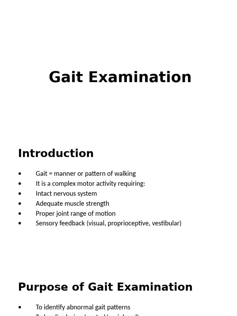 Gait Examination | PDF | Electromyography | Nervous System