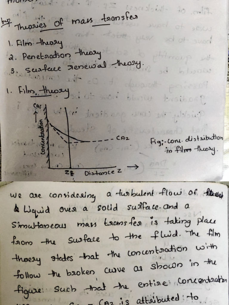 Theories of Mass Transfer | PDF