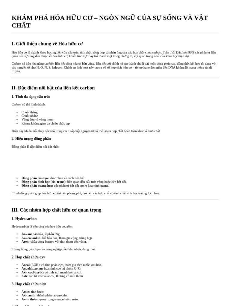 Hóa hữu cơ | PDF