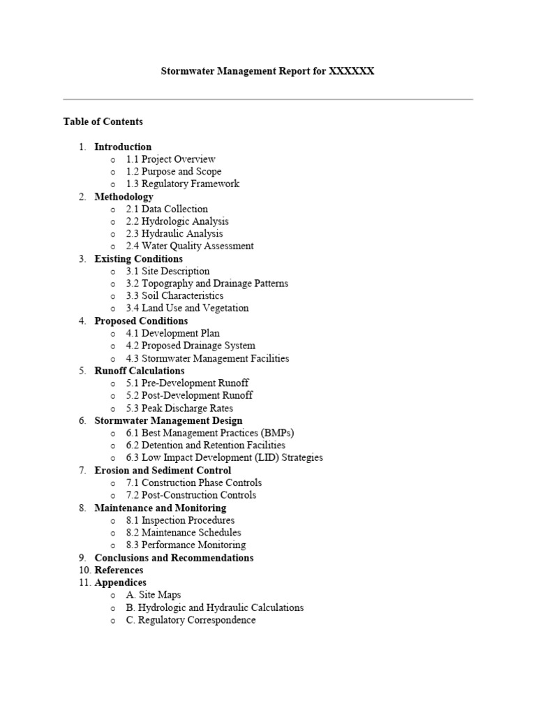 Stormwater Management Report Overview | PDF | Surface Runoff | Stormwater