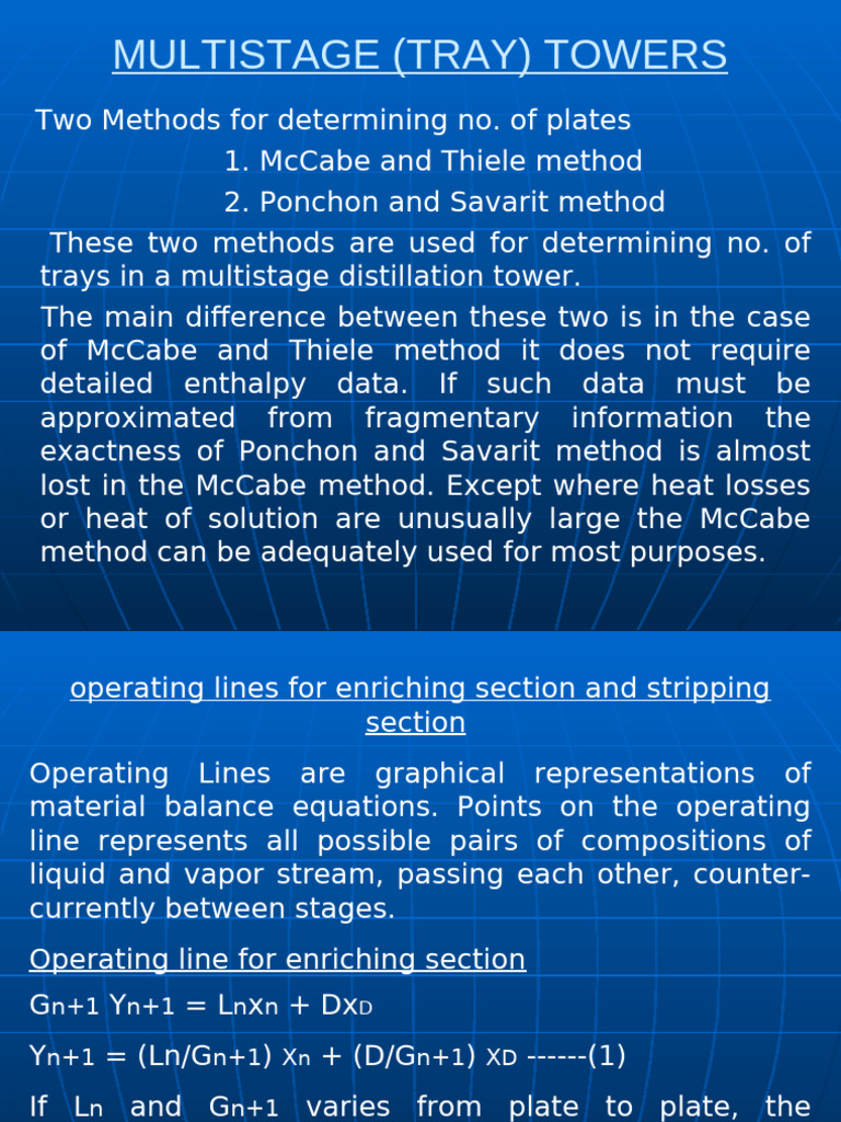 Multistage Distillation Tray Methods | PDF | Liquids | Physical Sciences