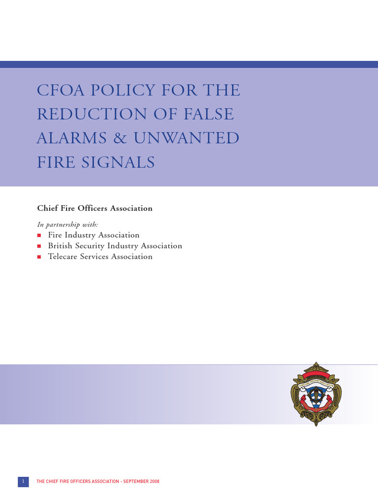 Cfoa Policy For The Reduction of False Alarms & Unwanted Fire Signals ...