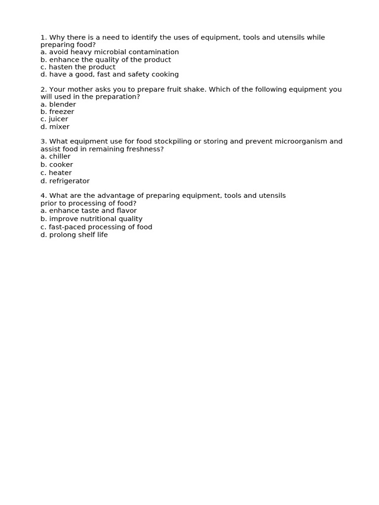 QUARTER 2 FOOD PROCESSING QUIZ | PDF | Vinegar | Vegetables