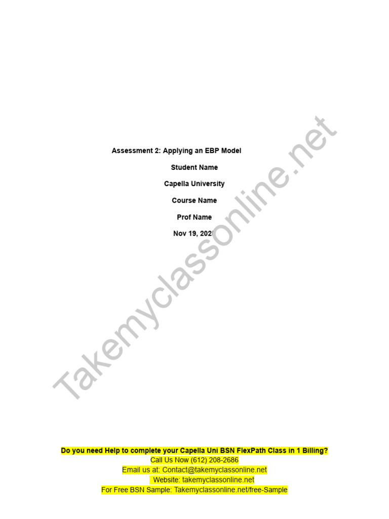 NURS FPX 4025 Assessment 2 Applying an EBP Model | PDF | Smoking Cessation | Chronic Obstructive ...