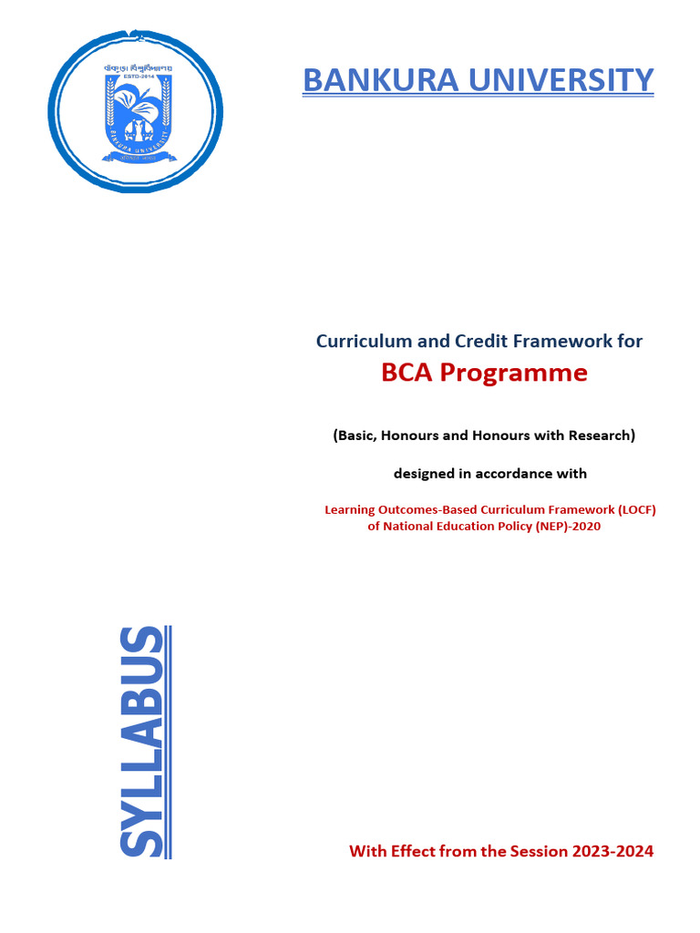 BCA Curriculum Framework at Bankura University | PDF | Computer Science ...