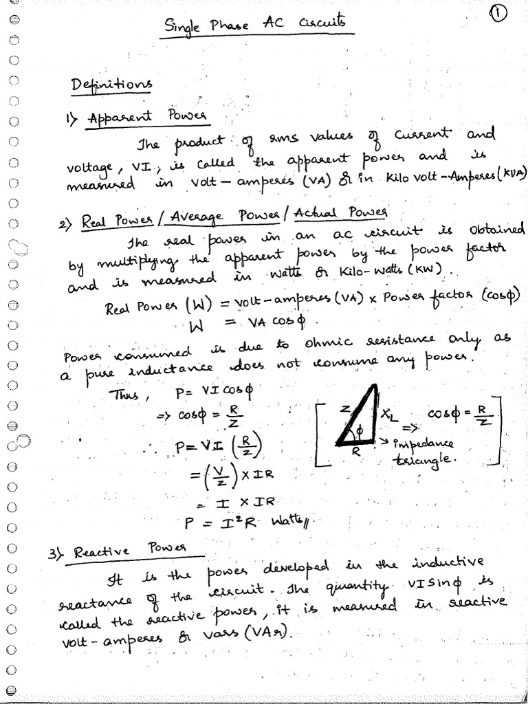 UNIT-2 Single-Phase AC Circuits | PDF