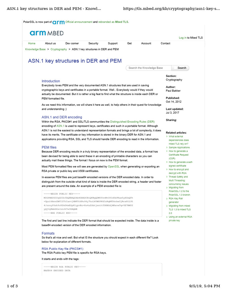 ASN.1 Key Structures in DER & PEM | PDF | Public Key Cryptography ...