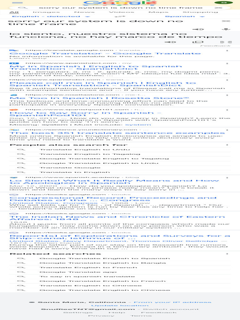 Sorry Our System Is Down No Time Frame Spanish - Google Search | PDF ...