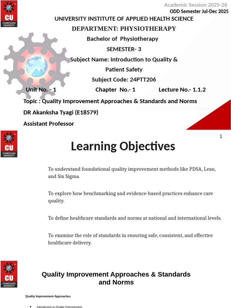 2. Quality Improvement Approaches Standards and Norms (1) (1) | PDF ...