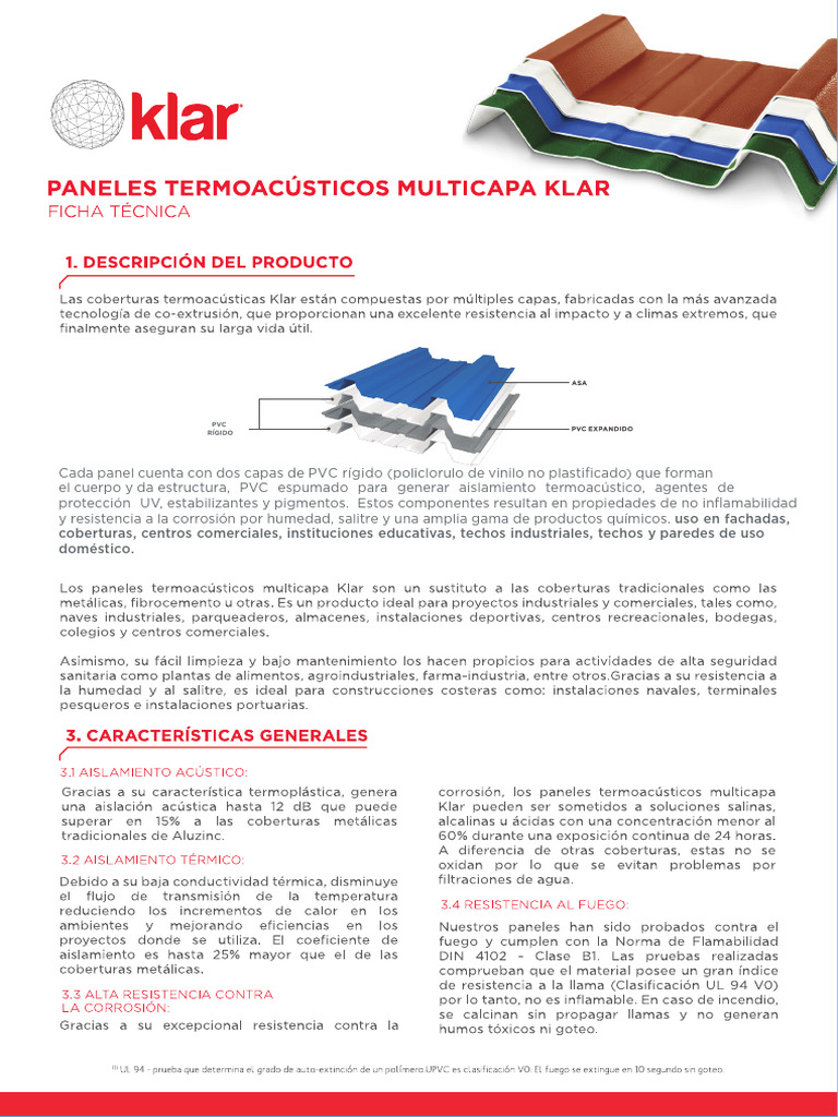Ficha Tecnica Klar UPVC | PDF