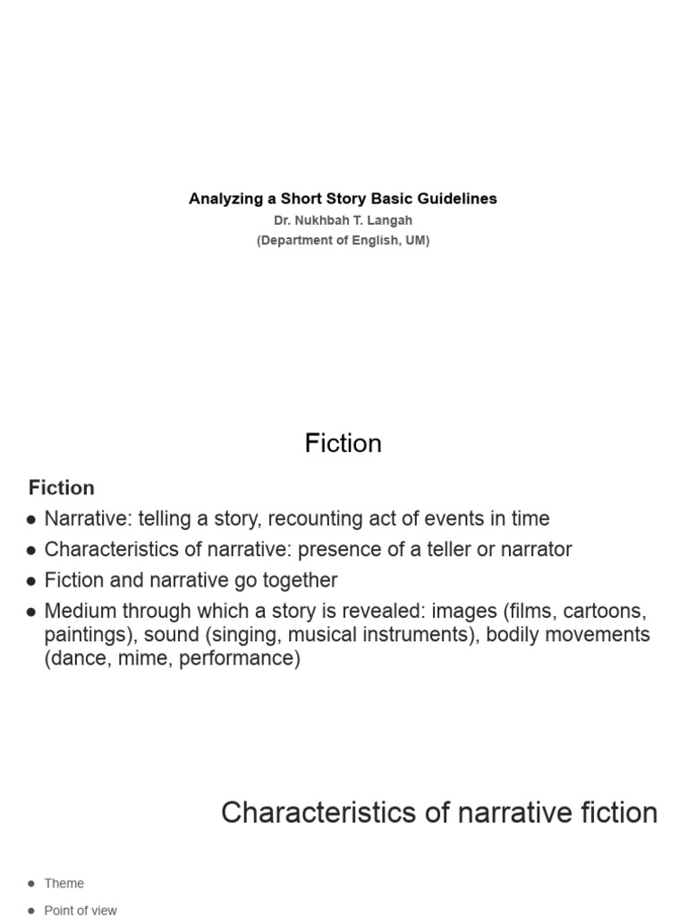 Guidelines for Analyzing Short Stories | PDF | Narration | Narrative