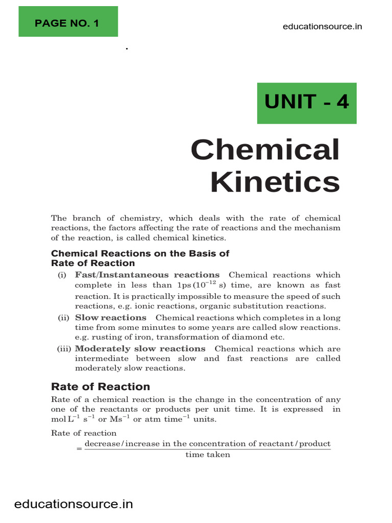 Understanding Chemical Kinetics Basics | PDF | Reaction Rate ...