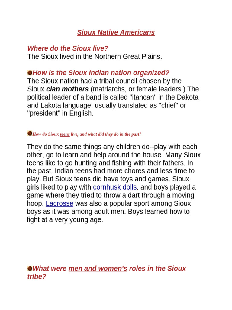 Sioux Native Americans | PDF | Sioux | Lakota People