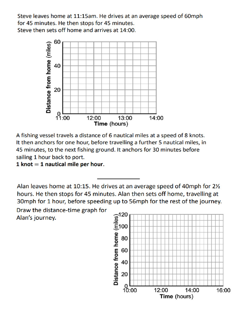 Lesson 2 Distance Time Graphs (Drawing) 2 | PDF