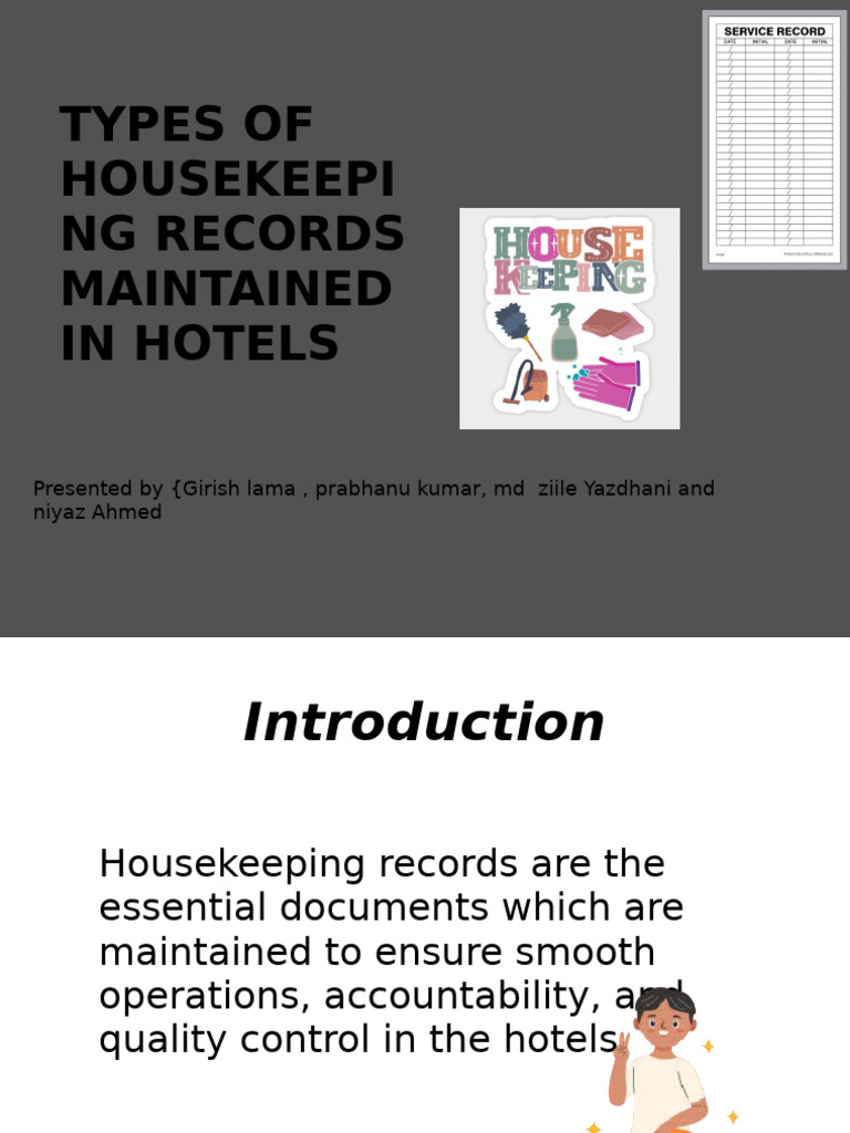 Types of Housekeeping Records in Hotels (2) 2 | PDF | Housekeeping