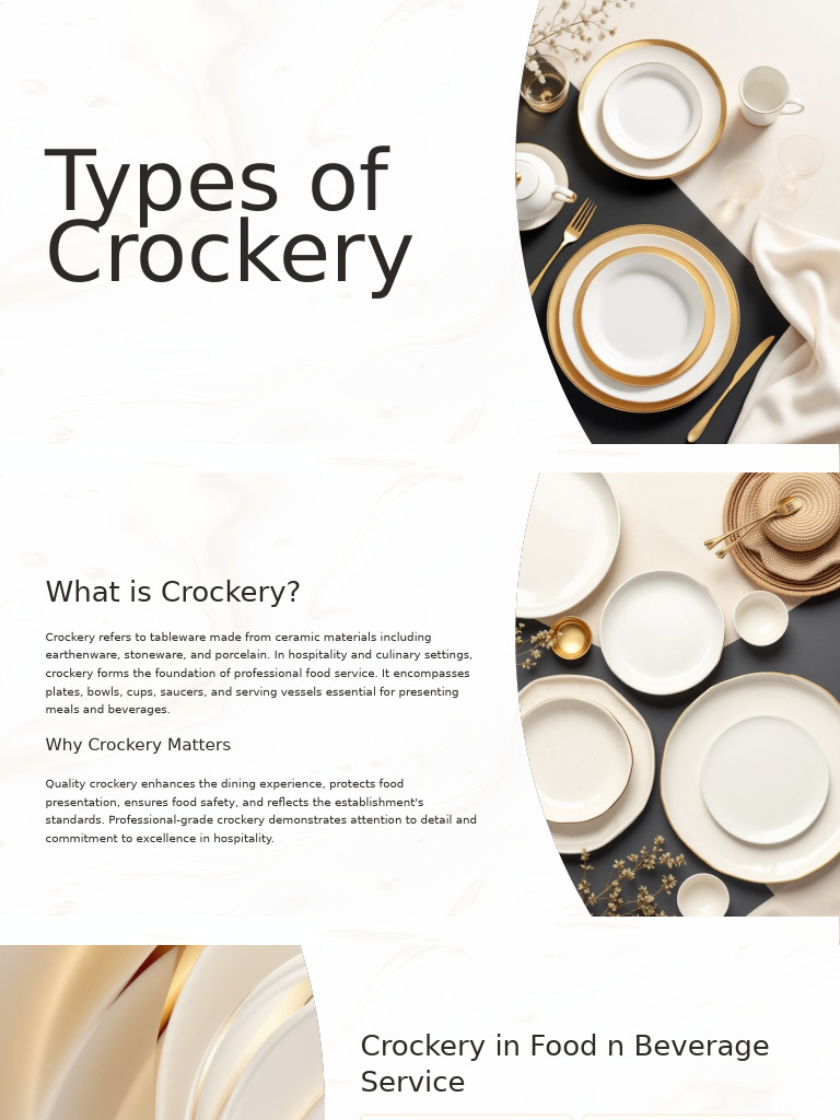 Types of Crockery (17 Nov0 | PDF | Tableware | Foods