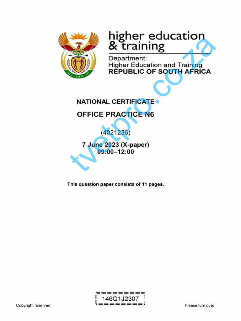 2023 N1260 OFFICE PRACTICE N6 JUNE QP EDIT Posthumus | PDF