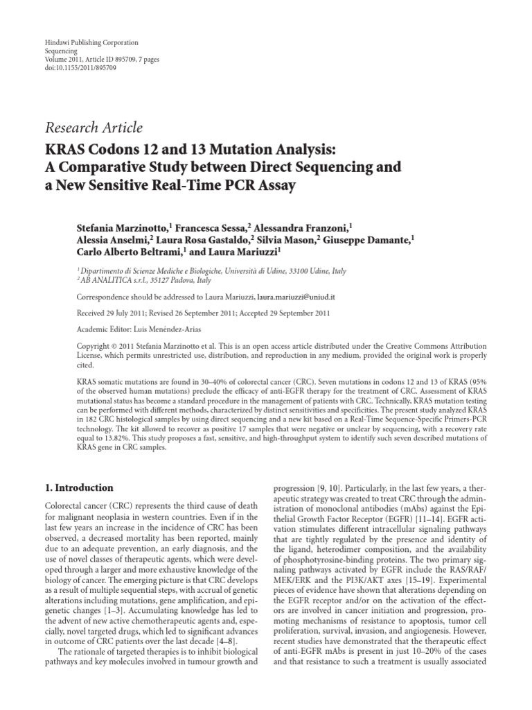KRAS Codons 12 and 13mutation Analysis | PDF | Polymerase Chain ...