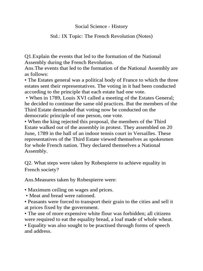 French Revolution: Key Events & Impact | PDF | Freedom Of Speech ...
