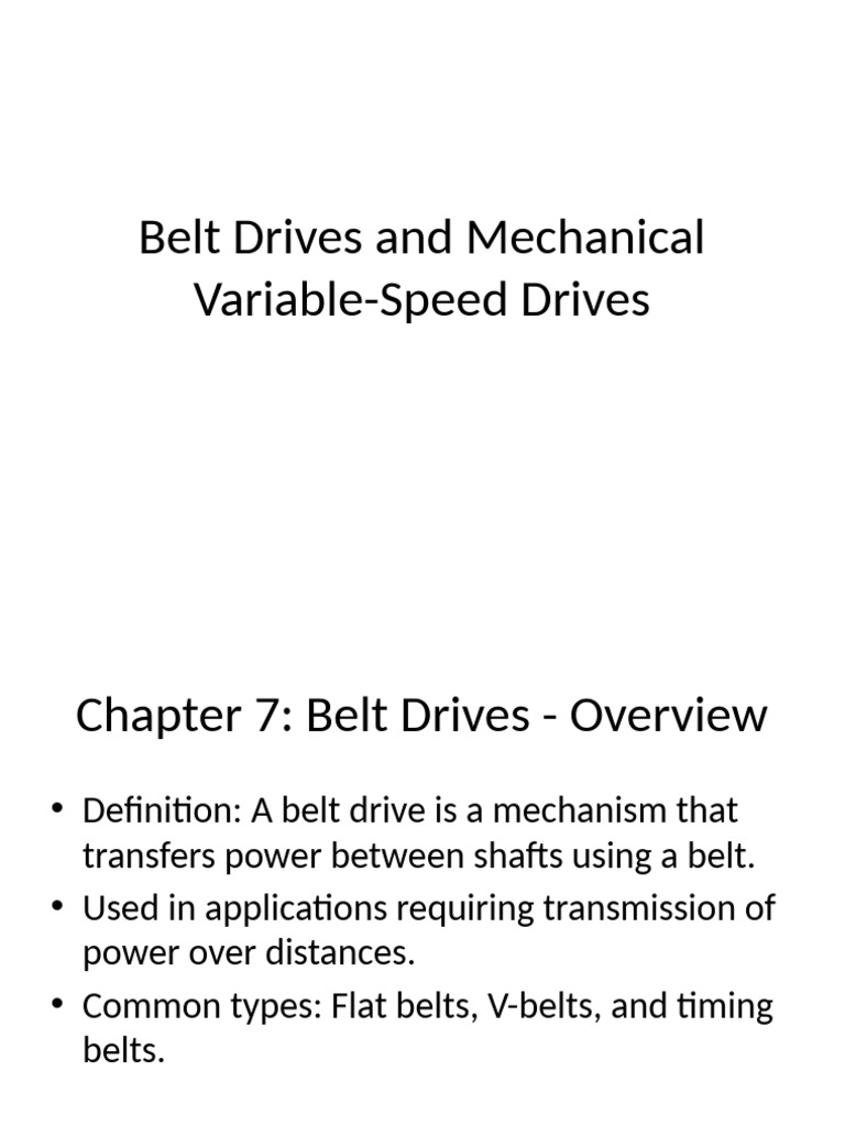 Belt Drives: Types, Tension, and Uses | PDF