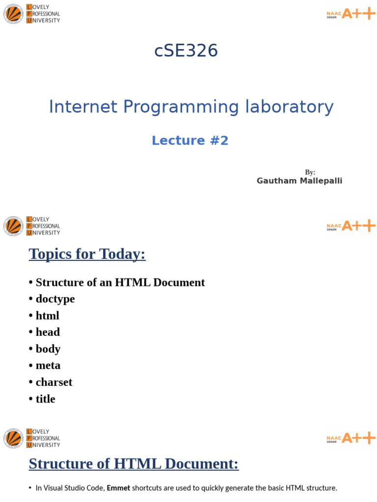 2_Lecture | PDF | Html | Html Element