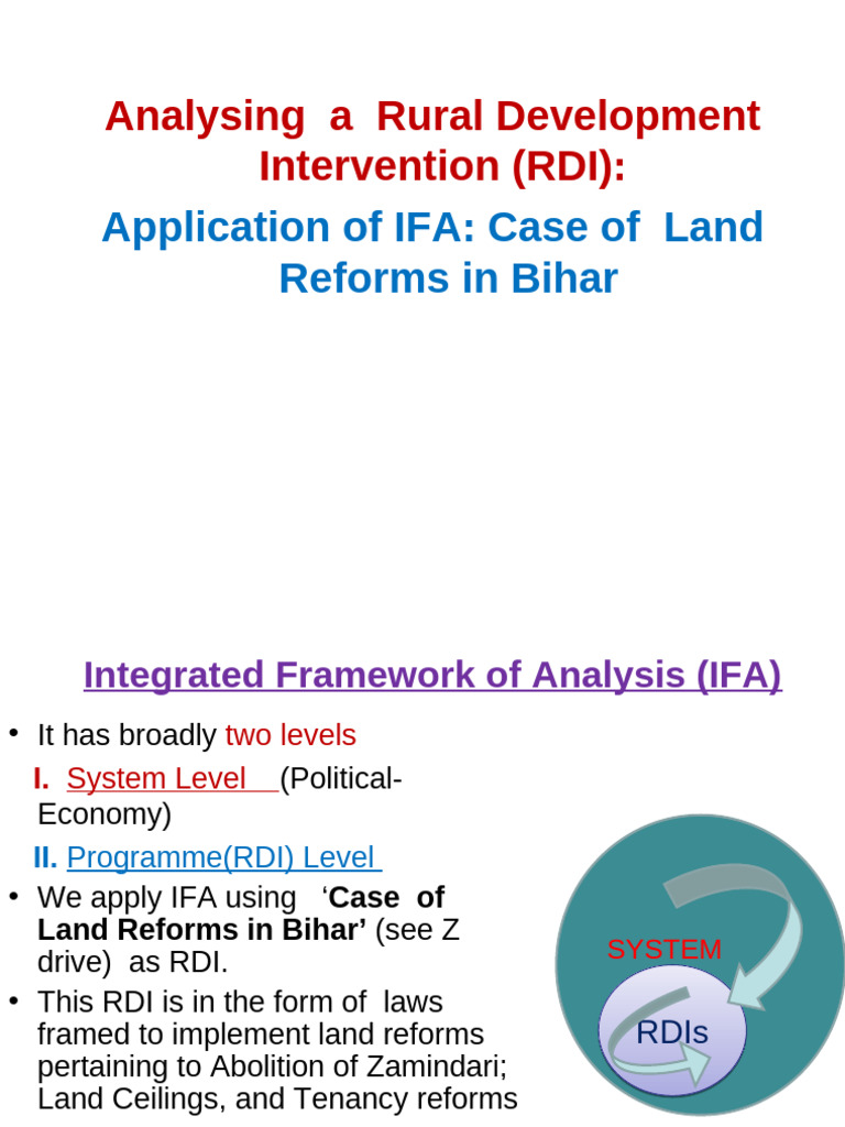Bihar Land Reforms Analysis: IFA Insights | PDF | Leasehold Estate ...