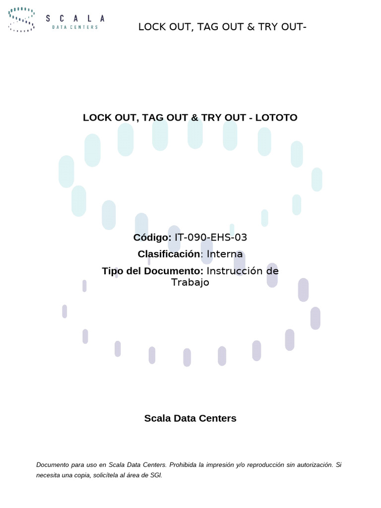 IT EHS 090 03 Lock Out Tag Out Try Out Lototo | PDF | Ingenieria ...