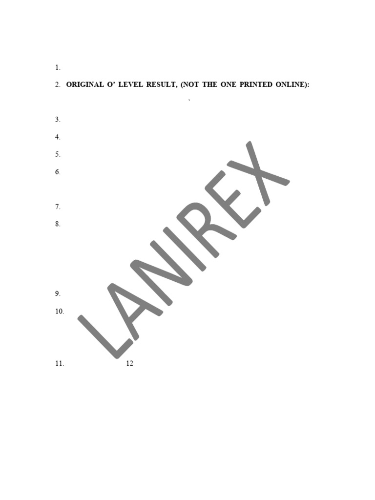 100 Level Registration Requirements List | PDF