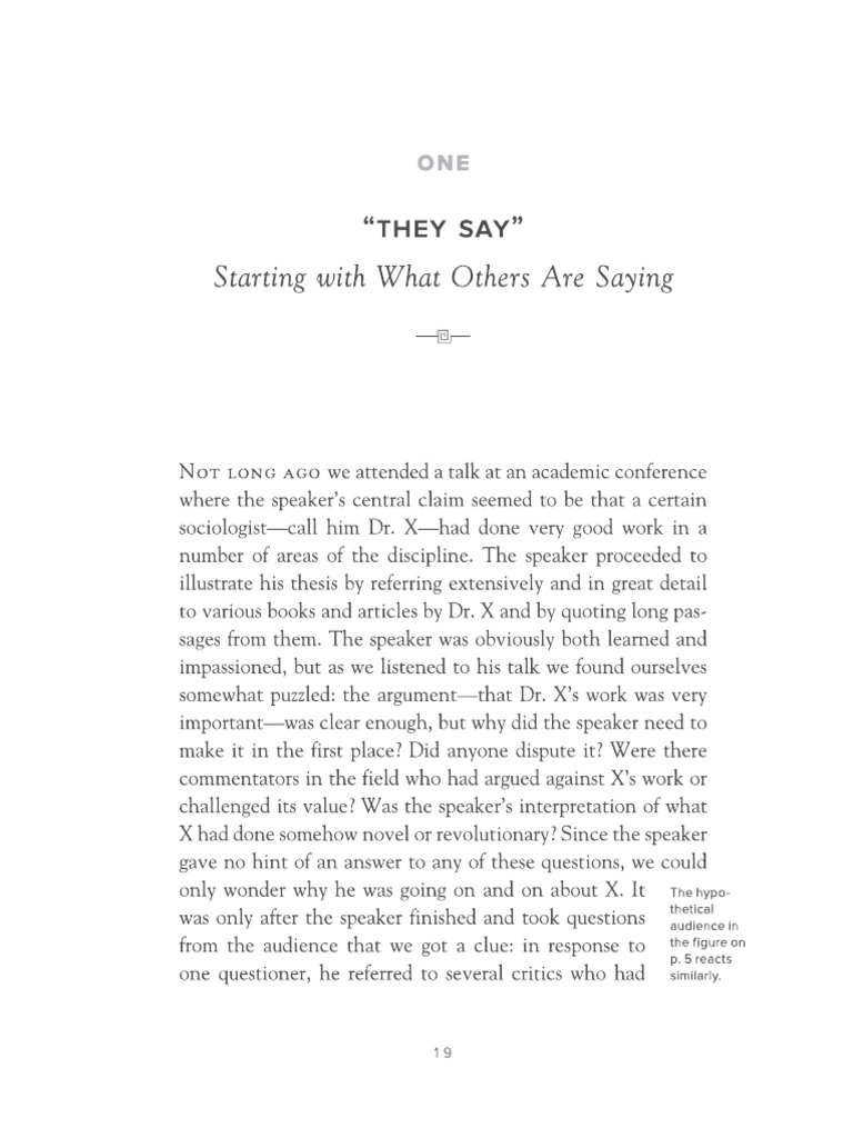 They Say - I Say - ch1 & 4 | PDF